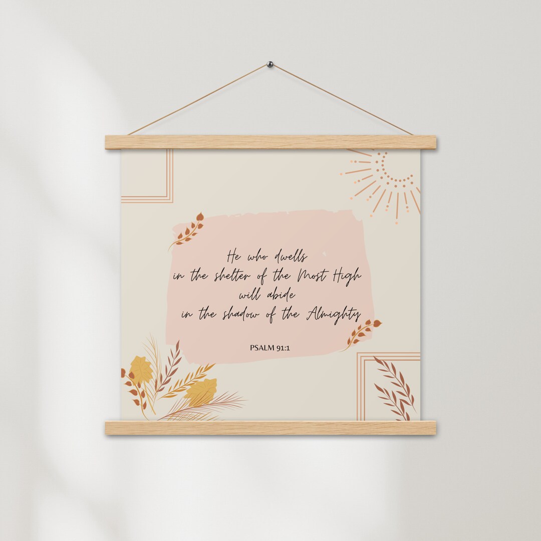 Psalm Bible Verse Hanging Poster, Aesthetic Christian Boho Wall Art ...