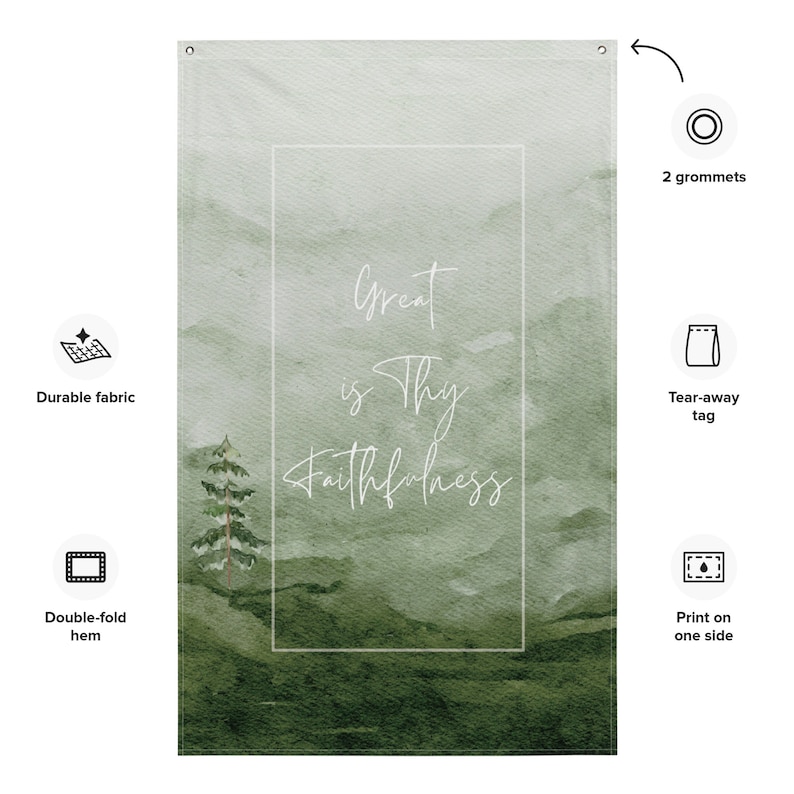 Great is Thy Faithfulness Banner, Aesthetic Christian Wall Art ...