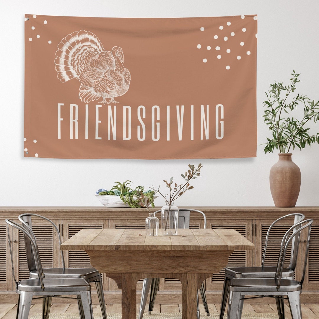 Happy Friendsgiving Banner Hanging Wall Decor for Friendsgiving Dinner ...