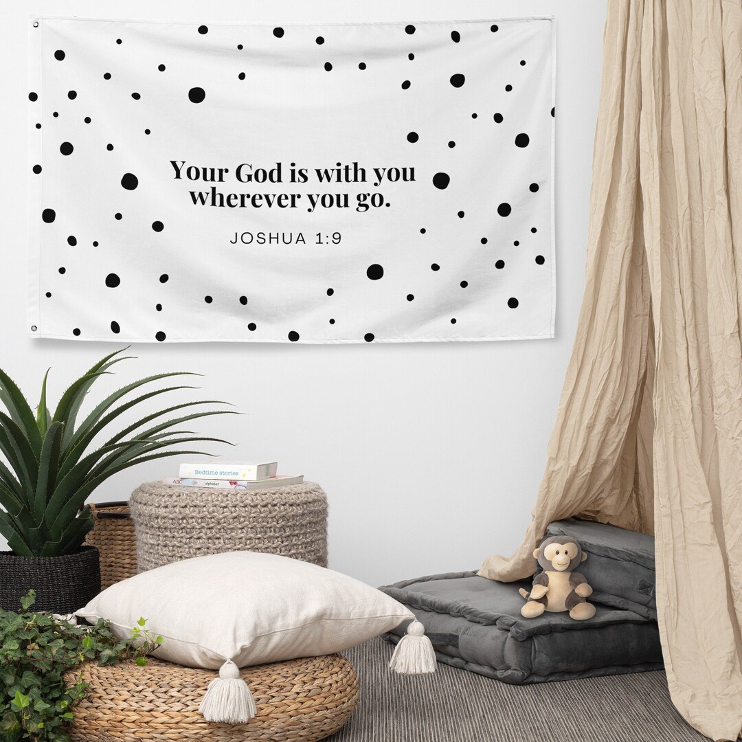 Scripture Banner for Kids Room Bible Verse Wall Art Christian Tapestry ...