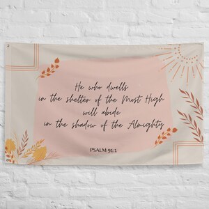 Psalm Bible Verse Banner, Aesthetic Christian Wall Art, Minimalist ...