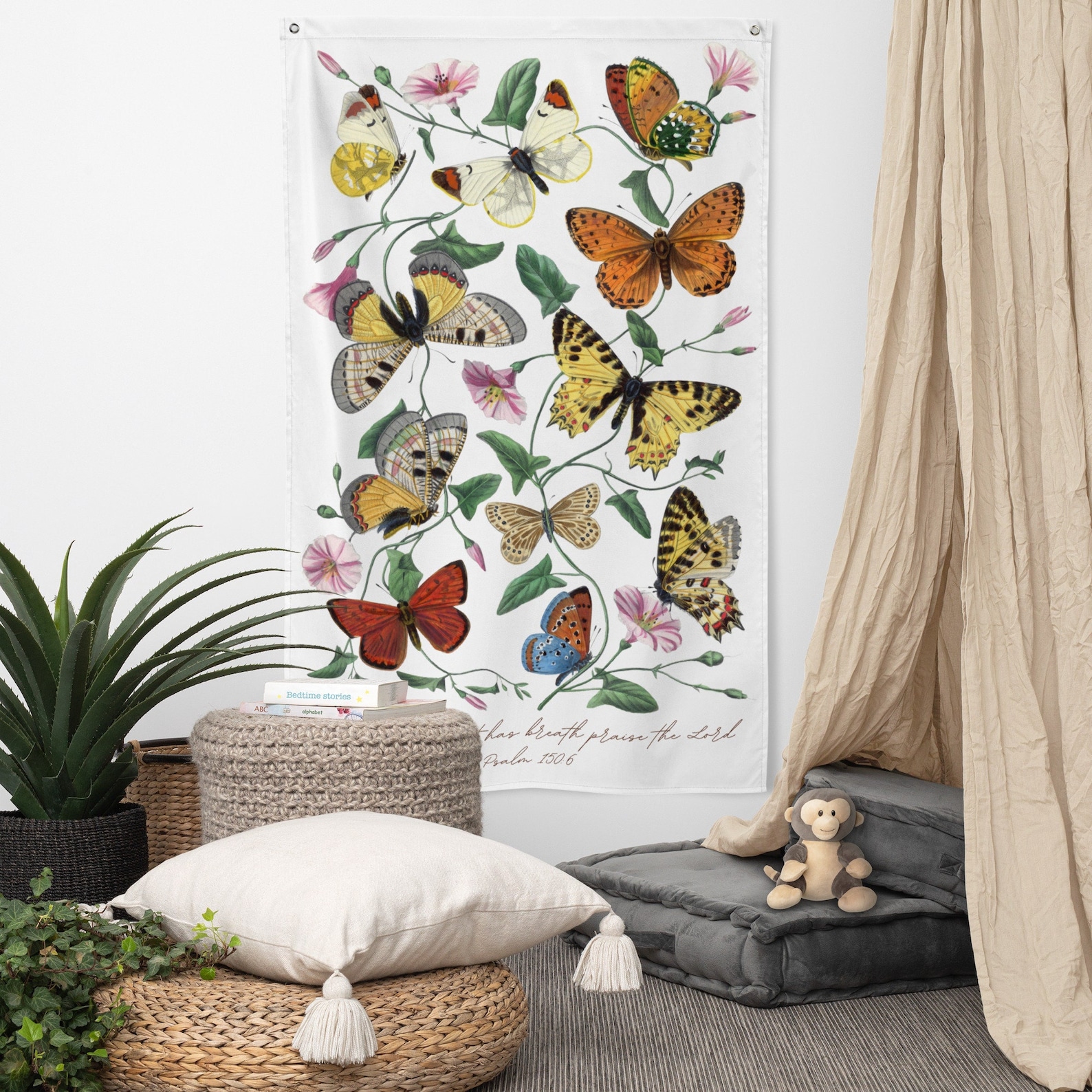 Scripture Banner for Kids Room Bible Verse Wall Art Christian Tapestry ...