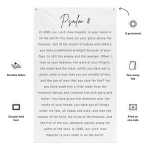 Psalm 8 Banner, Christian Bible Verse Wall Decor, Christian Banner ...