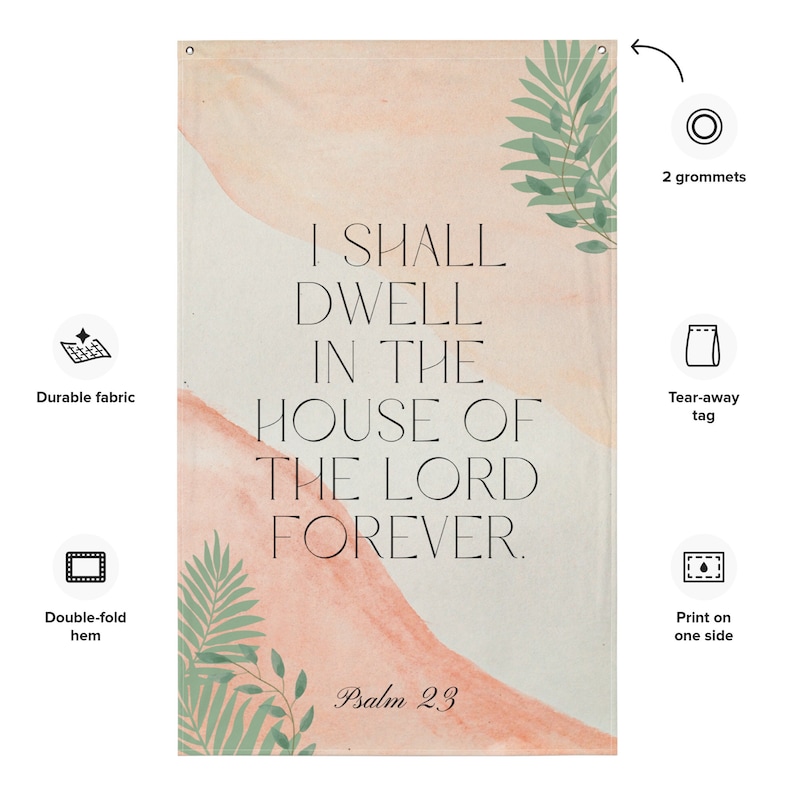 Psalm 23 Wall Art Bible Verse Banner Scripture Tapestry - Etsy