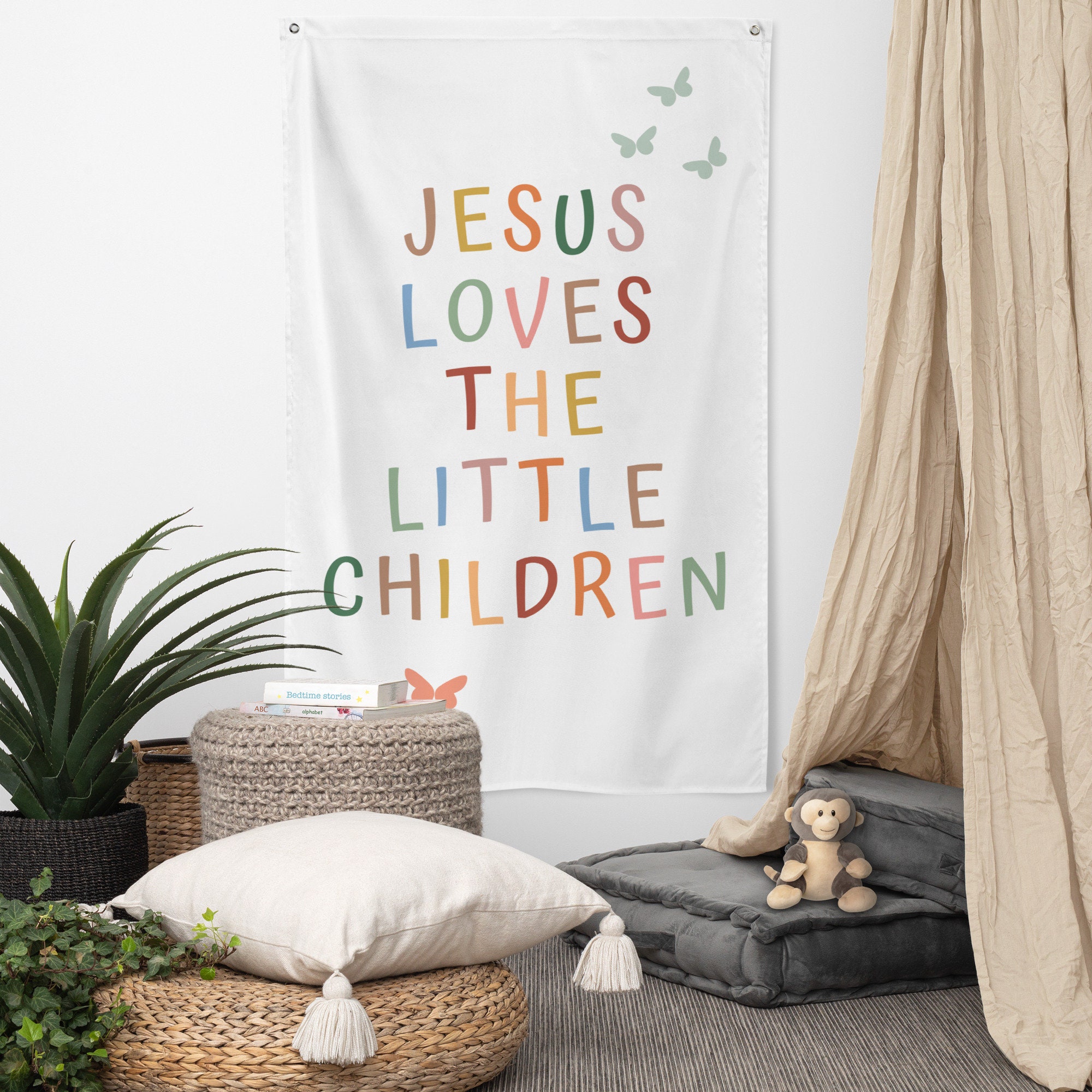 Scripture Banner for Kids Room, Bible Verse Wall Art, Christian ...