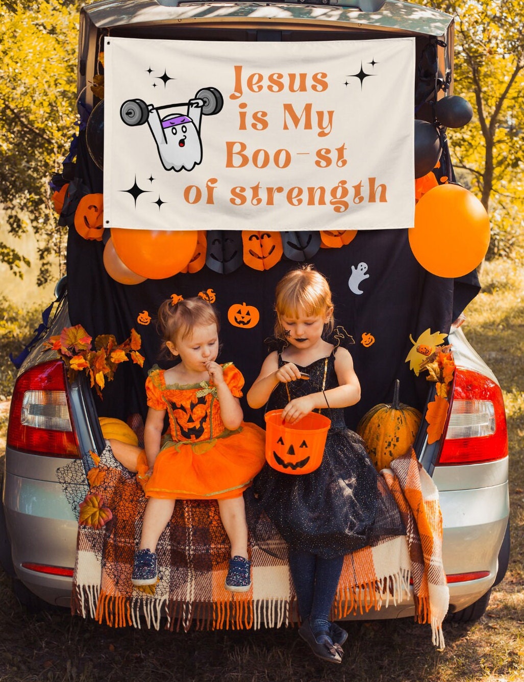 Christian Happy Halloween Trunk or Treat Backdrop Banner Sign - Etsy
