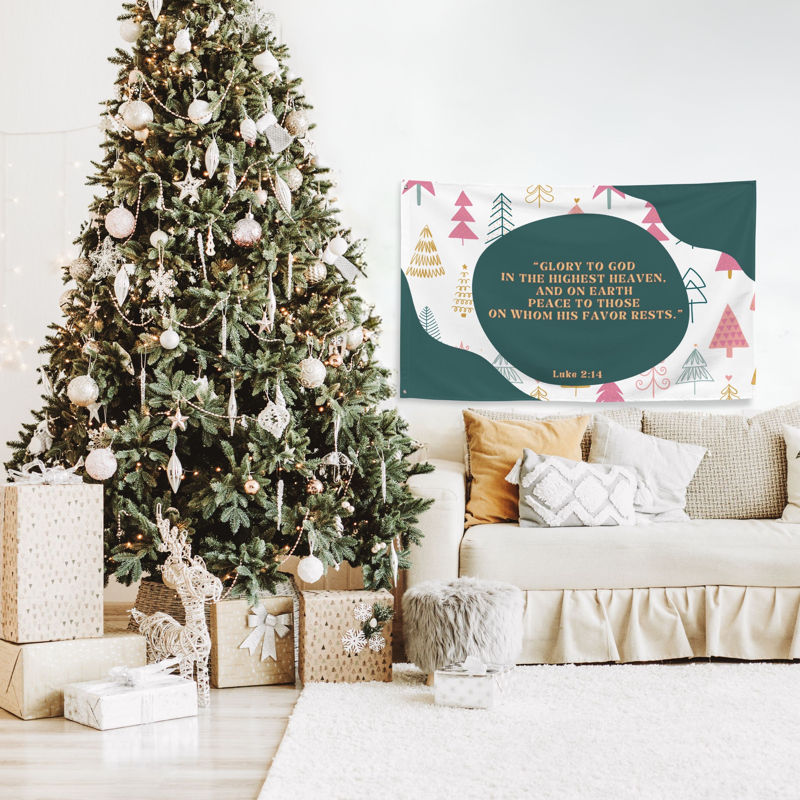 Christian Bible Verse Retro Christmas Tapestry Decorations, Religious ...