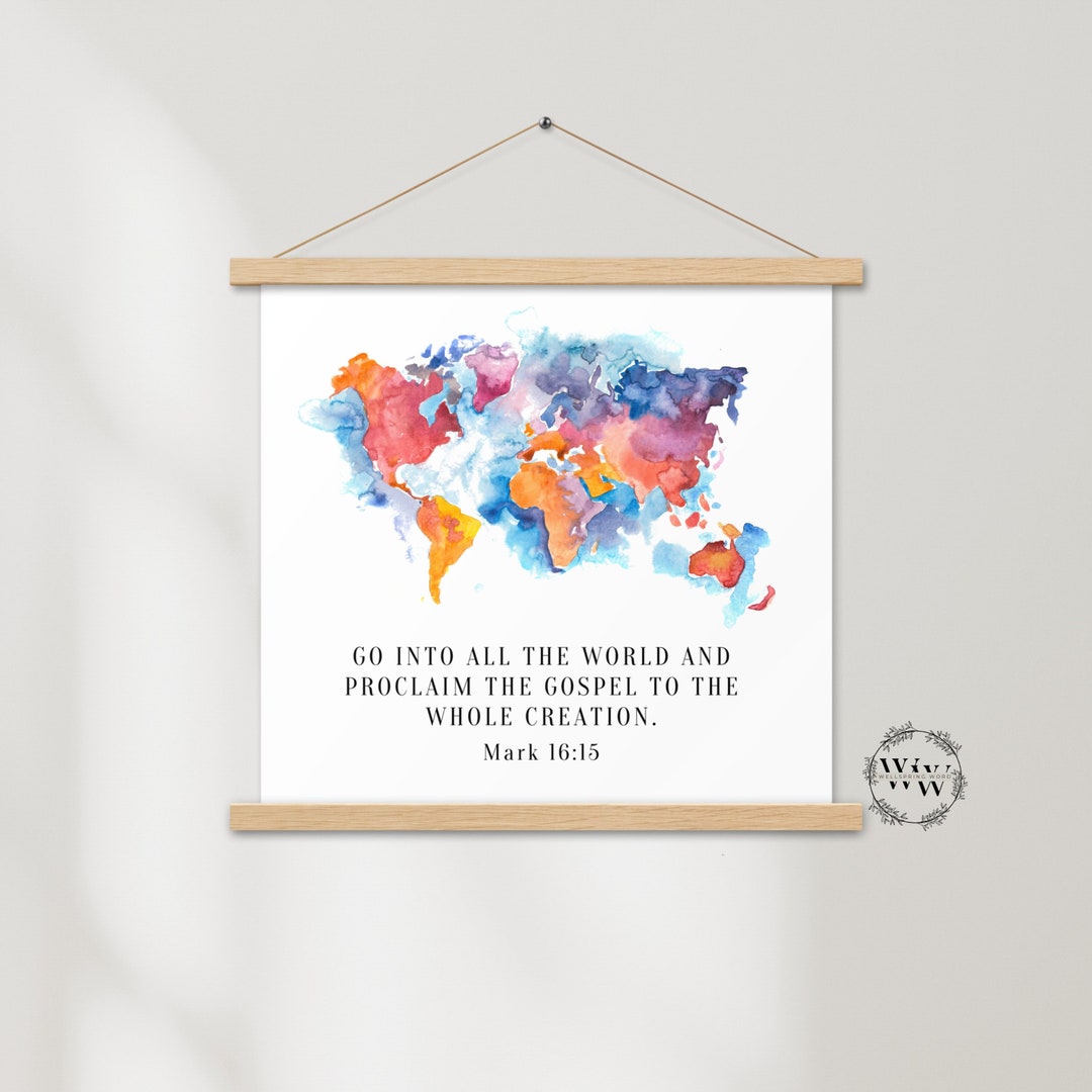 World Map Poster, Aesthetic Christian Wall Art, Minimalist Christian ...