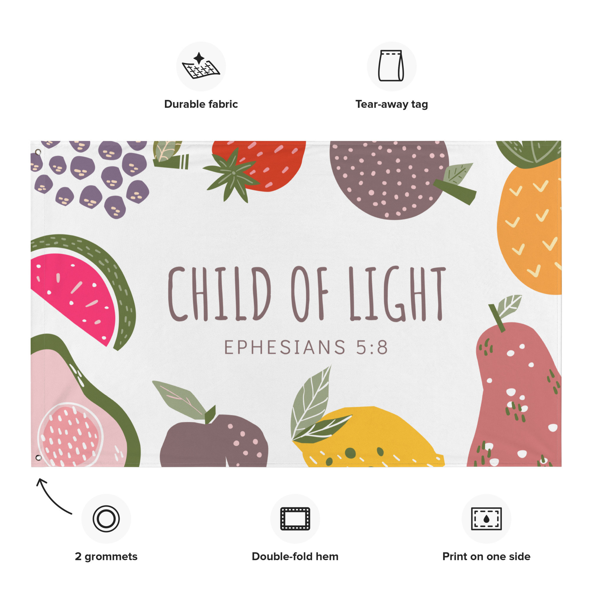 Scripture Banner for Kids Room Bible Verse Wall Art Christian Tapestry ...