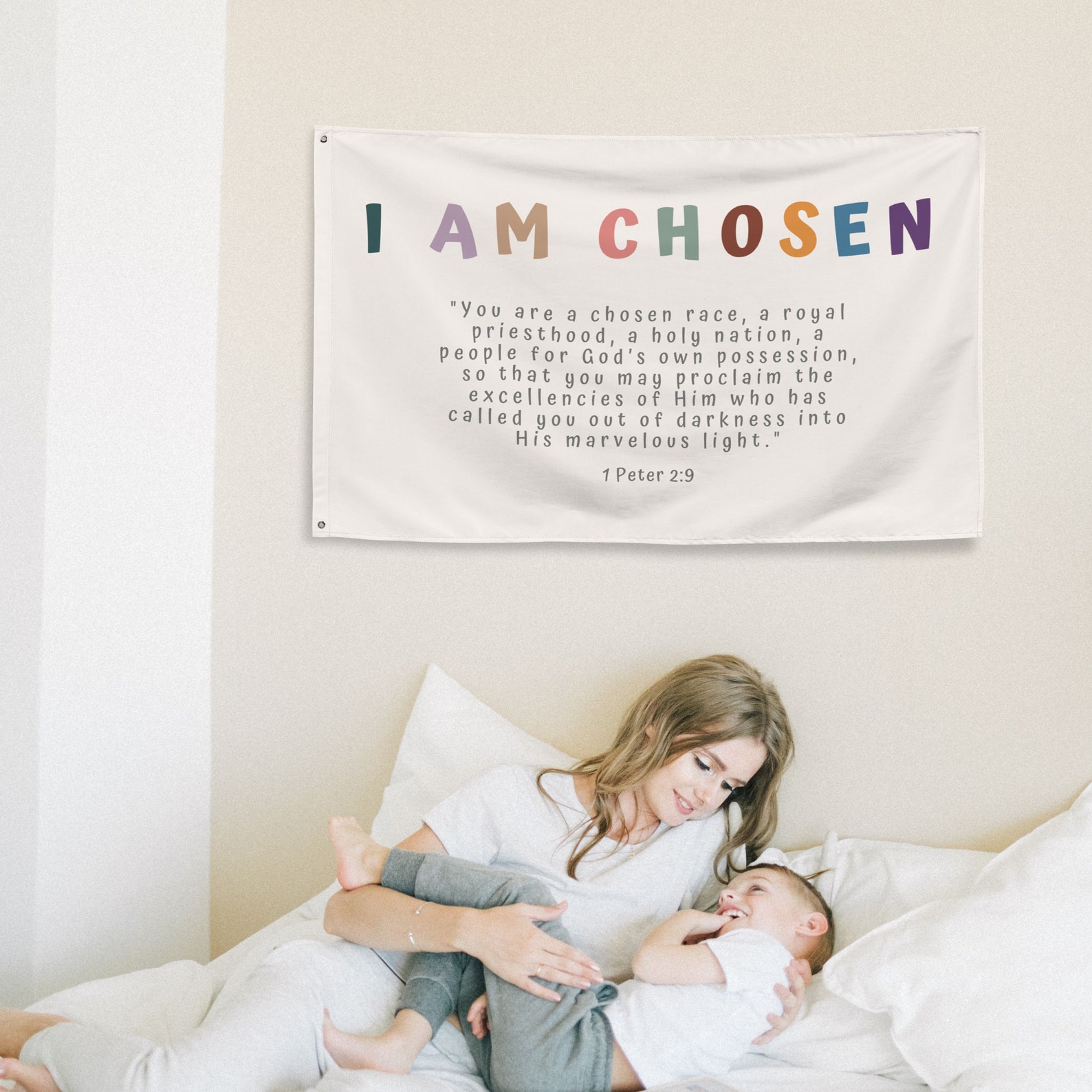 Bible Verse Banner for Kids Room, Playroom Christian Scripture Wall ...