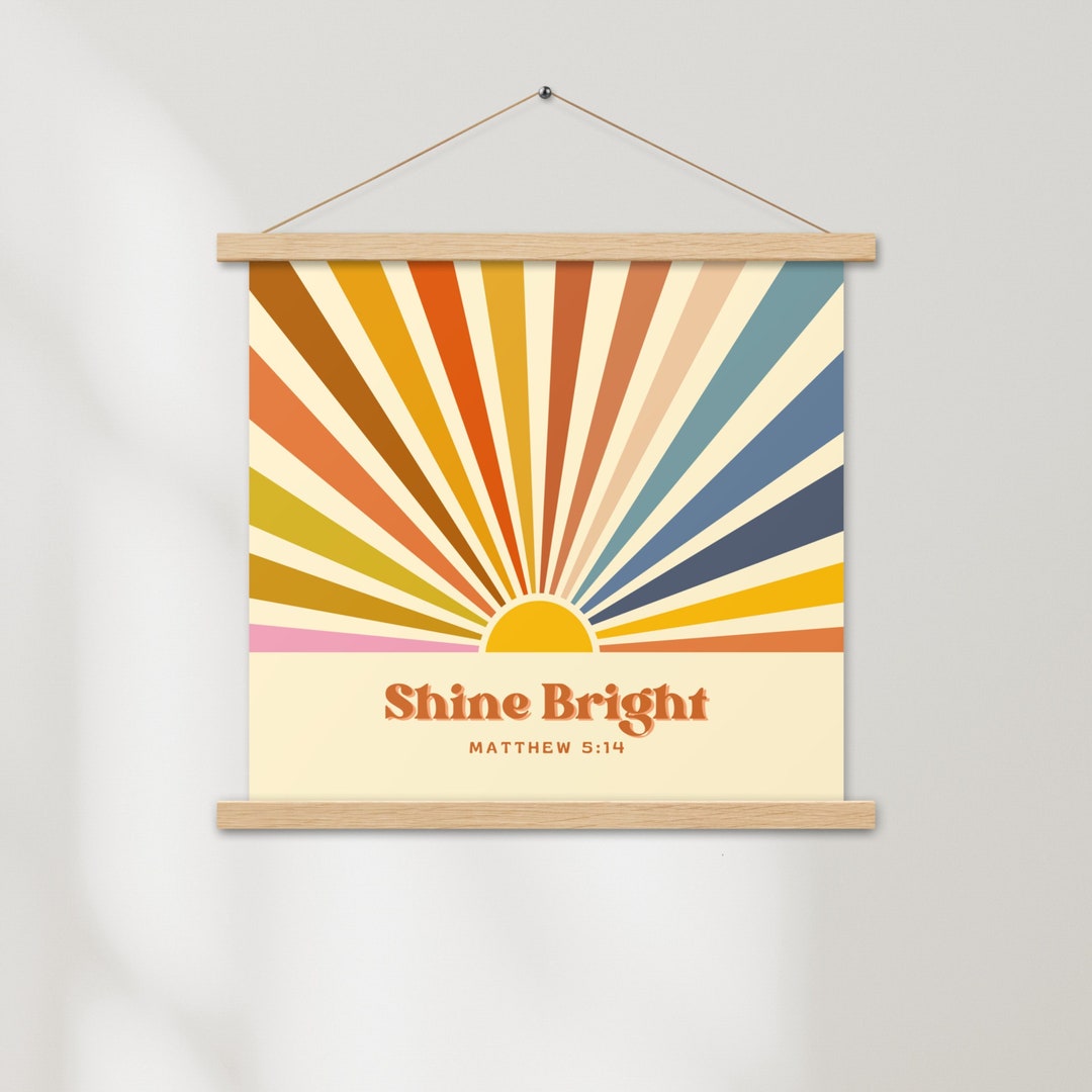 Shine Bright Wall Hanging, Bible Verse Banner, Scripture Poster, Boho ...