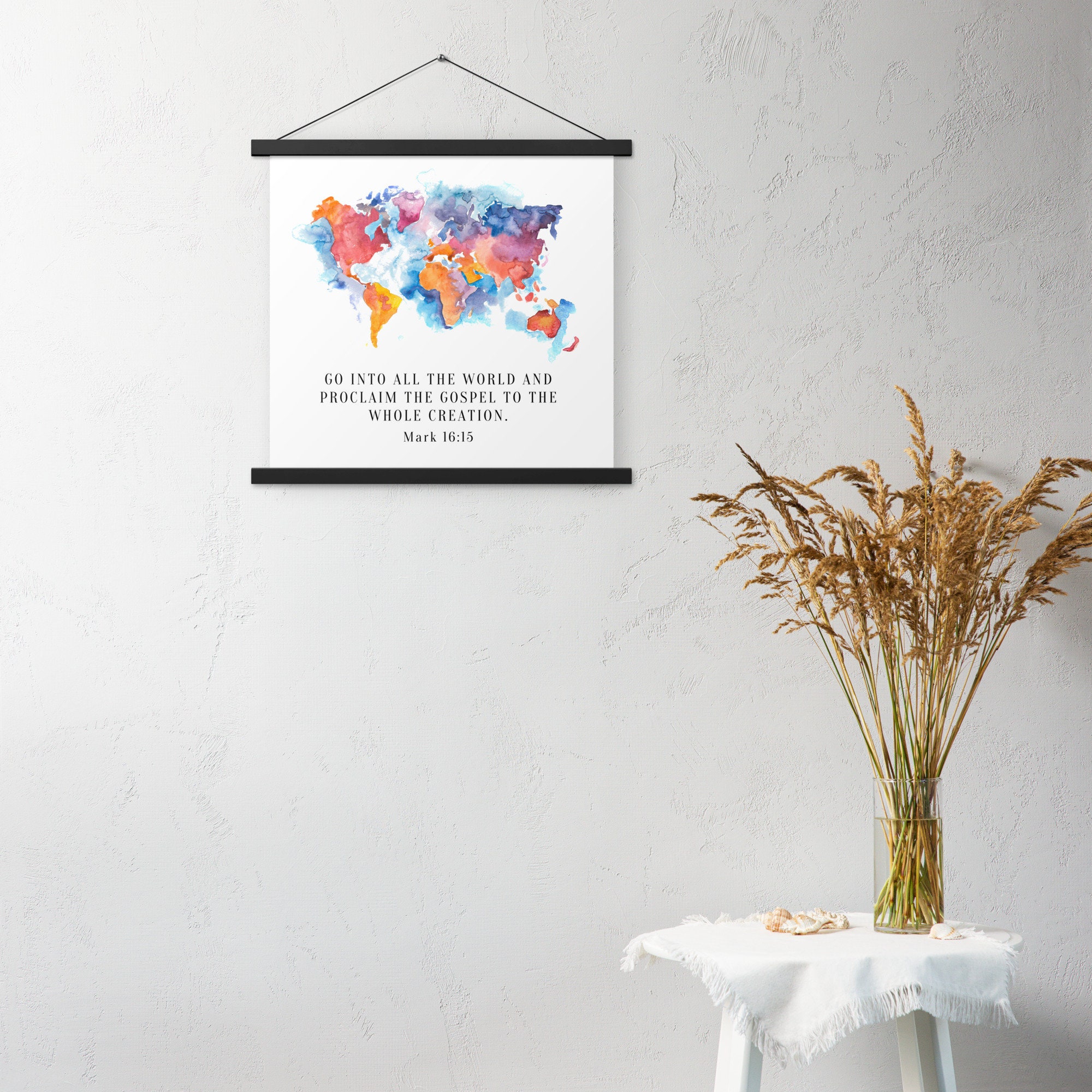 World Map Poster, Aesthetic Christian Wall Art, Minimalist Christian ...