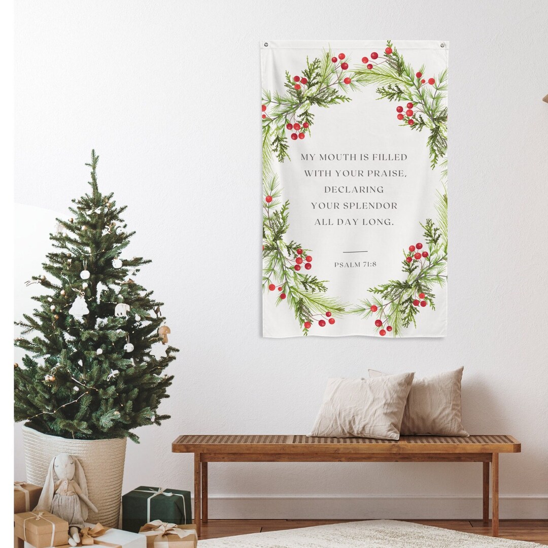 Christian Christmas Tapestry Wall Hanging, Religious Christmas Wall Art ...