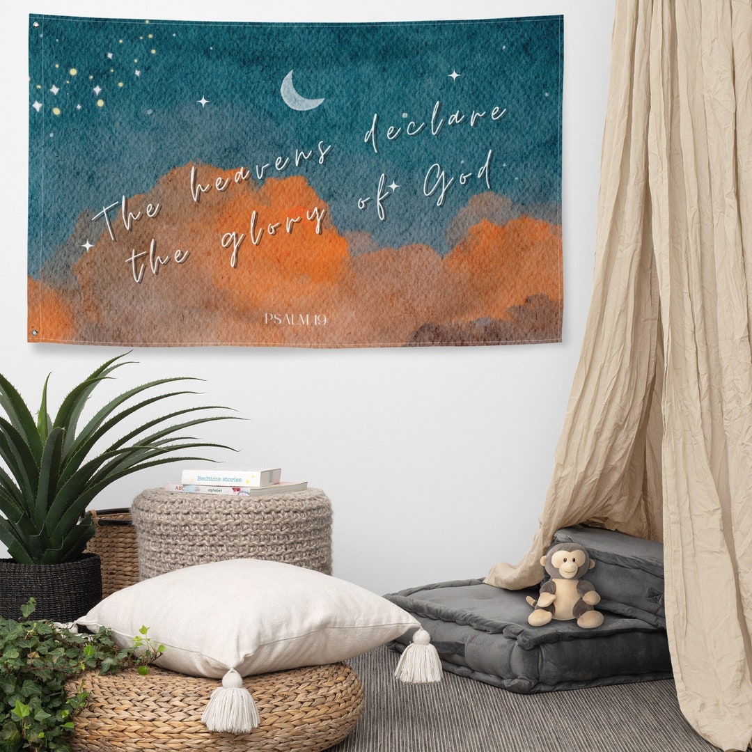 Psalm 19 Bible Verse Banner, Bible Verse Home Decor Tapestry, Scripture ...