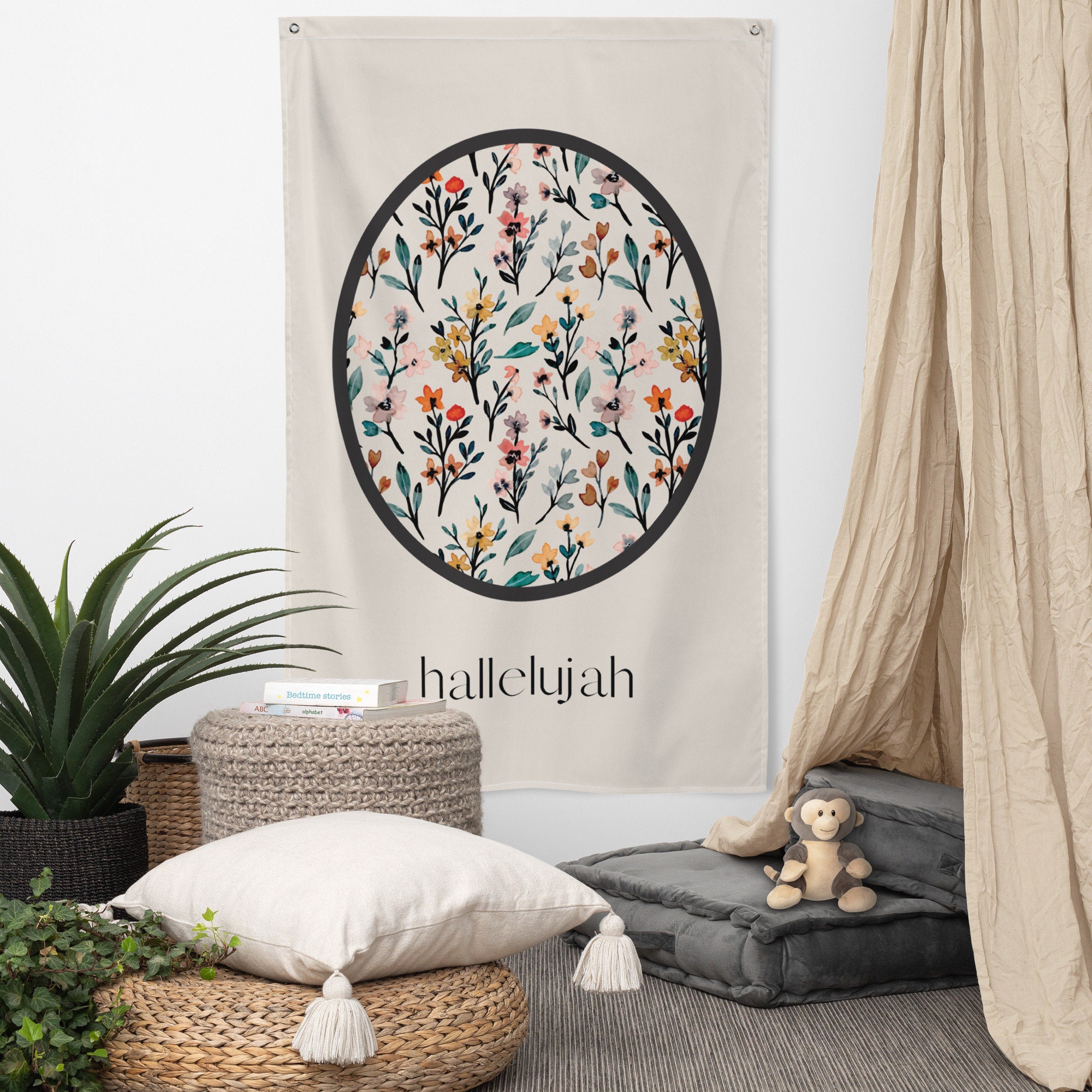 Hallelujah Banner, Bible Verse Banner, Aesthetic Christian Wall Art ...