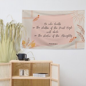 Psalm Bible Verse Banner, Aesthetic Christian Wall Art, Minimalist ...