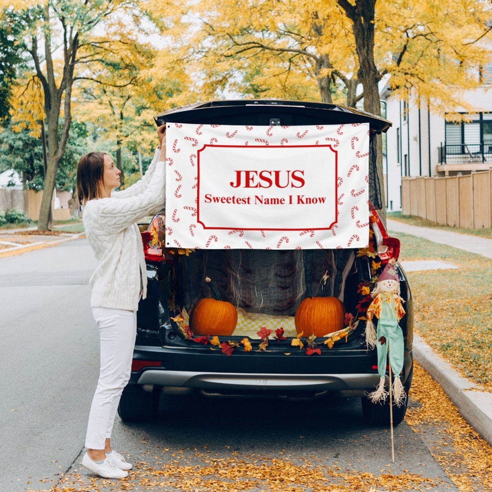 Christian Happy Halloween Trunk or Treat Backdrop Banner Sign Car SUV ...