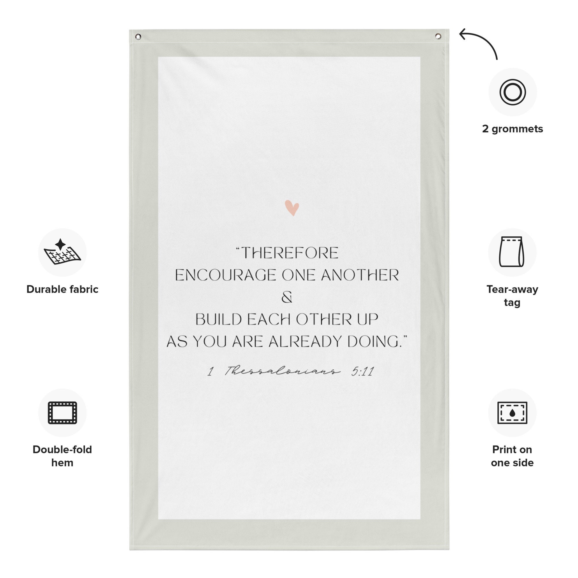 1 Thessalonians Bible Verse Banner, Christian Scripture Wall Hanging ...