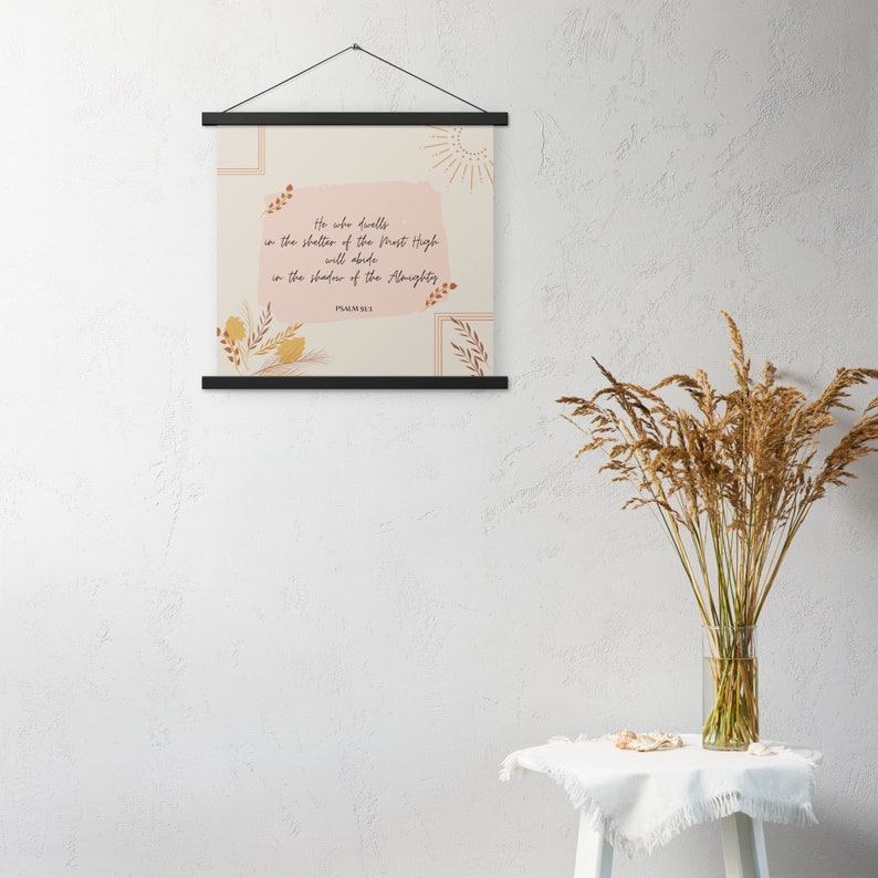 Psalm Bible Verse Hanging Poster, Aesthetic Christian Boho Wall Art ...