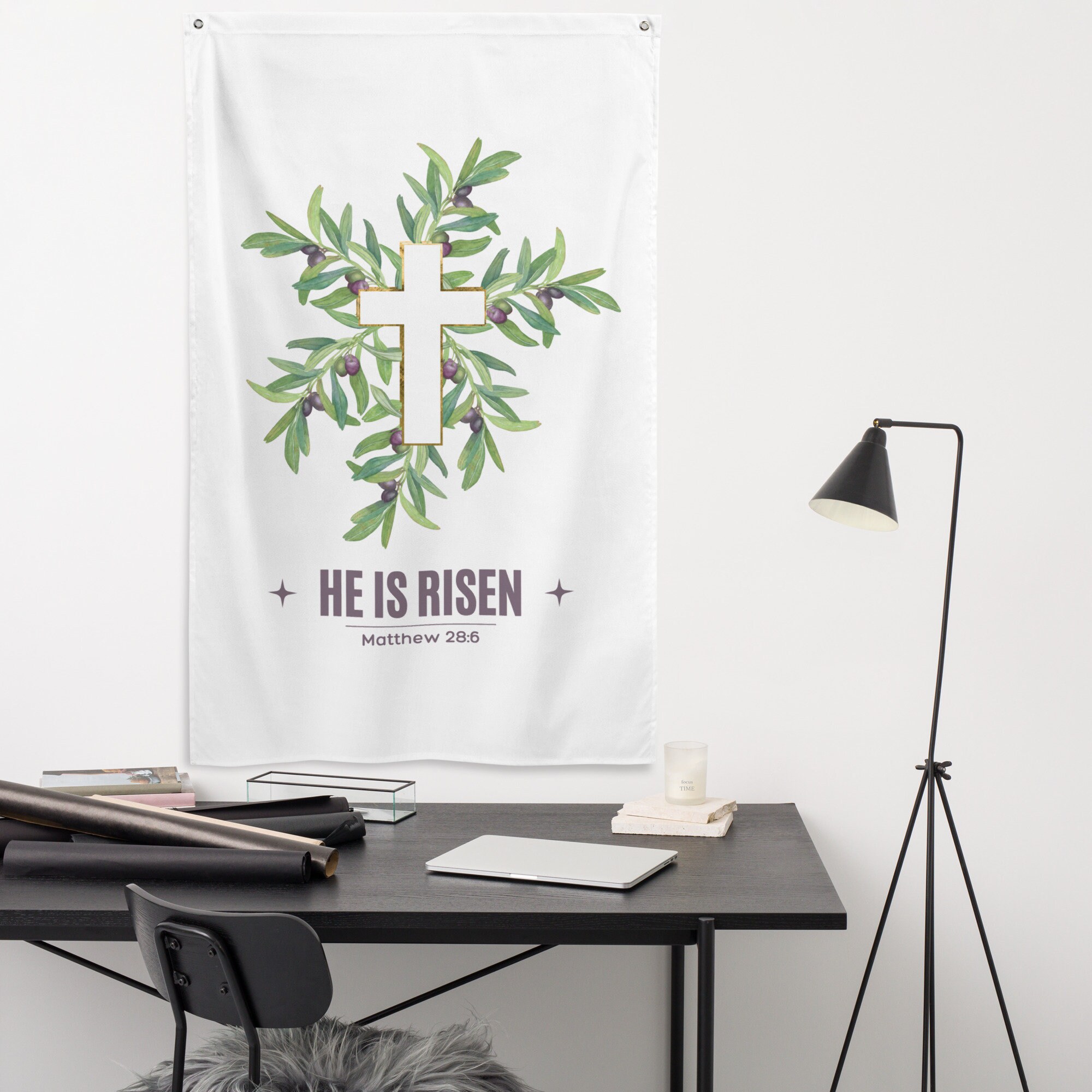 He is Risen Banner, Easter Tapestry, Religious Easter Banner, Christian ...