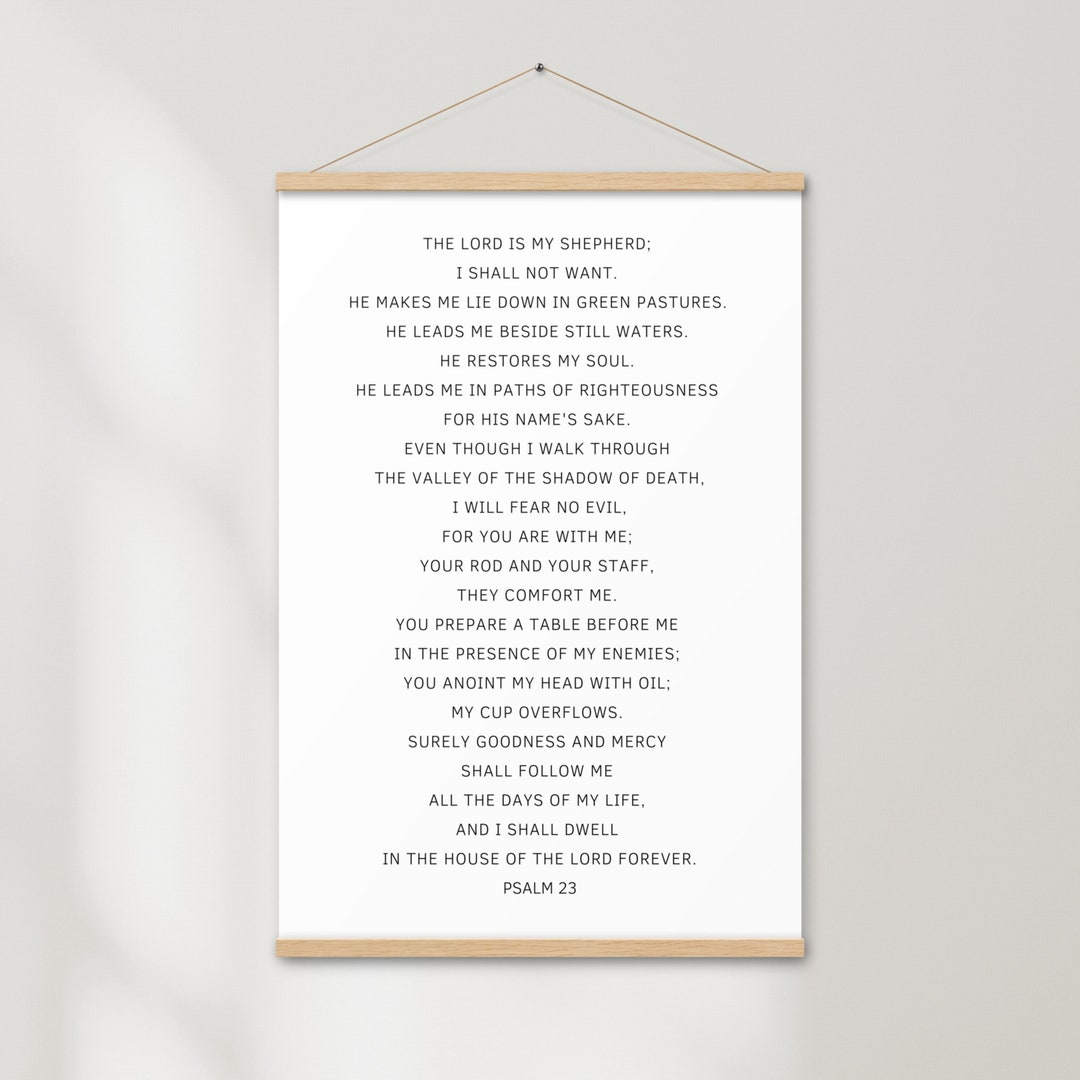 The Lord is My Shepherd Hanging Poster, Psalm 23 Banner, Scripture Wall ...