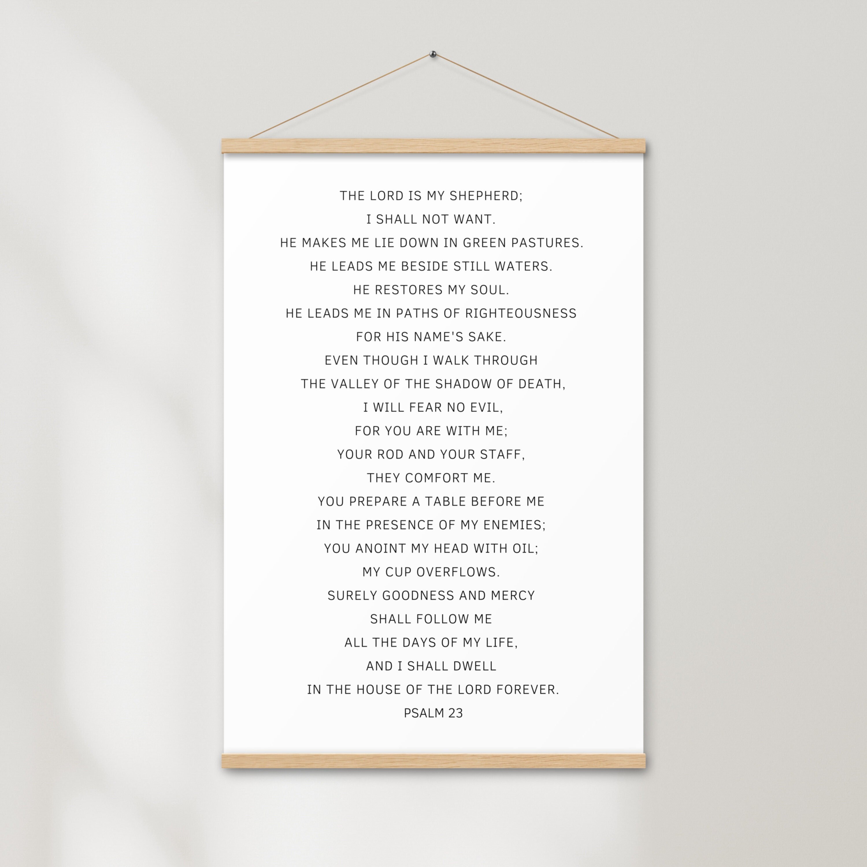 The Lord is My Shepherd Hanging Poster, Psalm 23 Banner, Scripture Wall ...