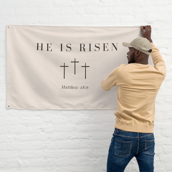 He is Risen Banner - Etsy
