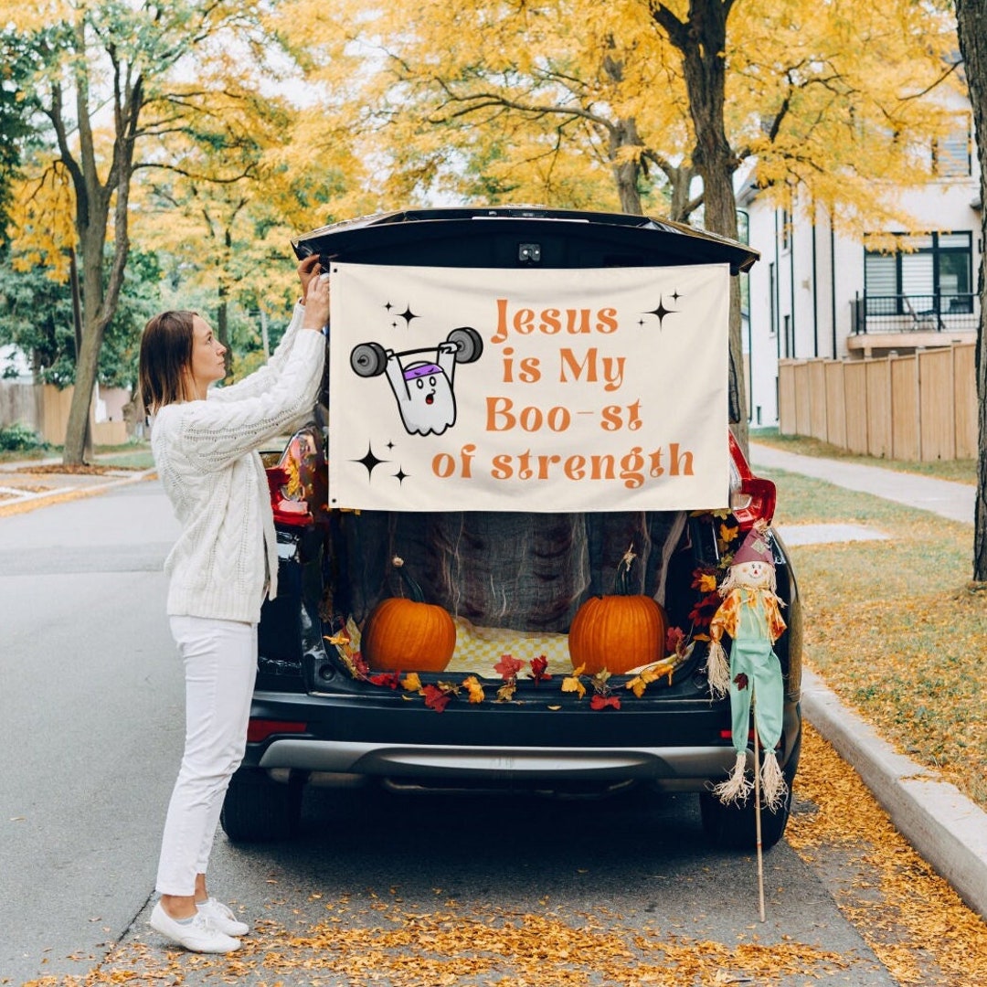 Christian Happy Halloween Trunk or Treat Backdrop Banner Sign Car SUV ...