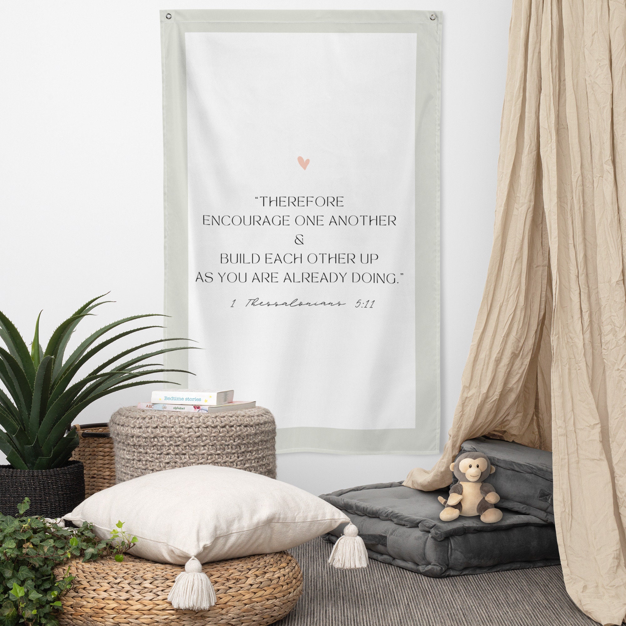 1 Thessalonians Bible Verse Banner, Christian Scripture Wall Hanging ...