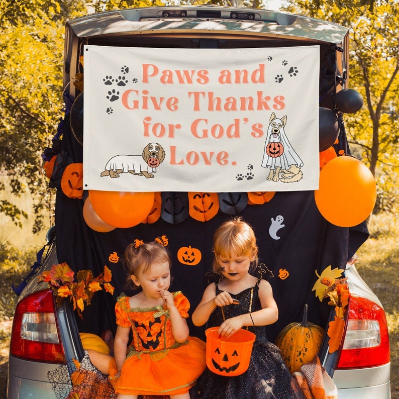 Christian Happy Halloween Trunk or Treat Backdrop Banner Sign Car SUV ...