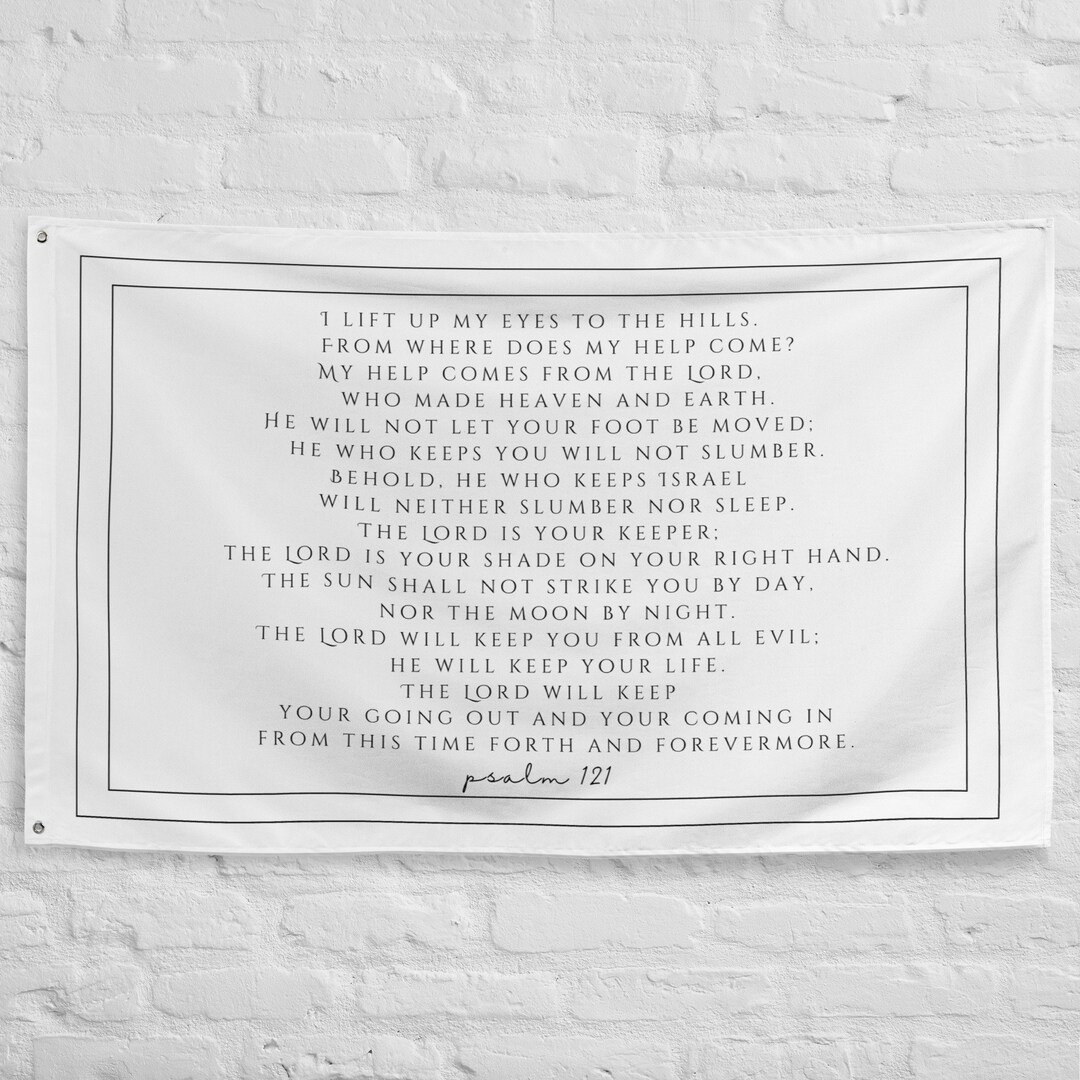 Psalms 121 Banner, Christian Bible Verse Wall Decor, Christian Banner ...