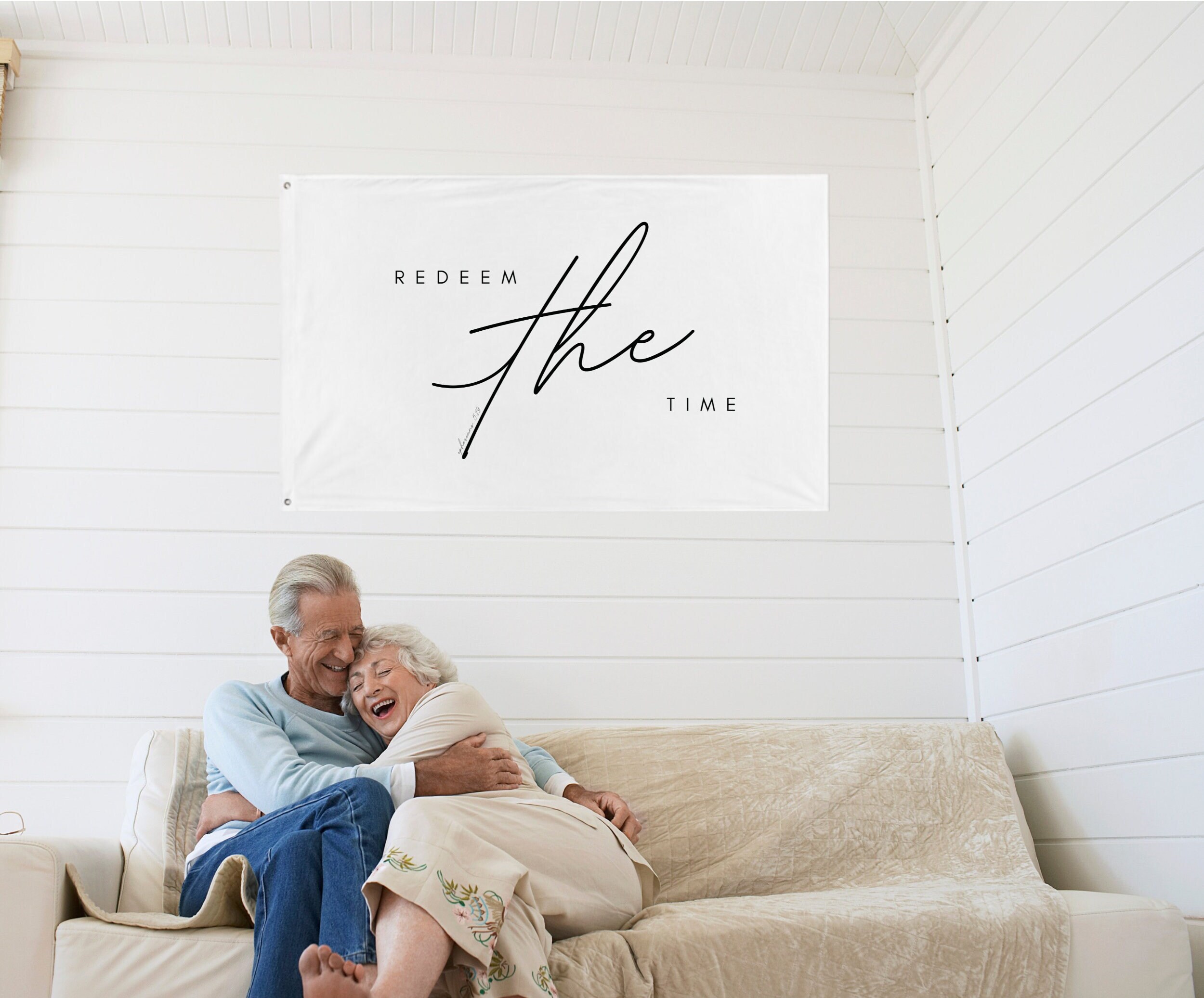 Redeem the Time Tapestry, Ephesians 5 Bible Verse Banner, Christian ...