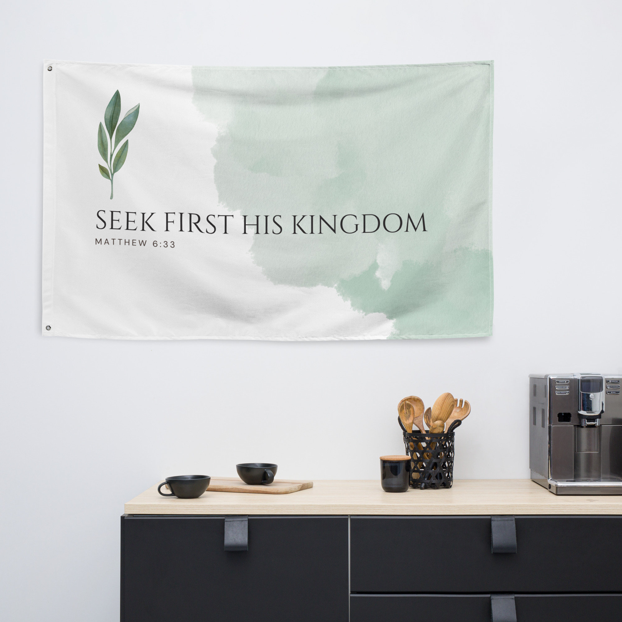 Matthew 6 Bible Verse Banner, Aesthetic Christian Wall Art, Minimalist ...