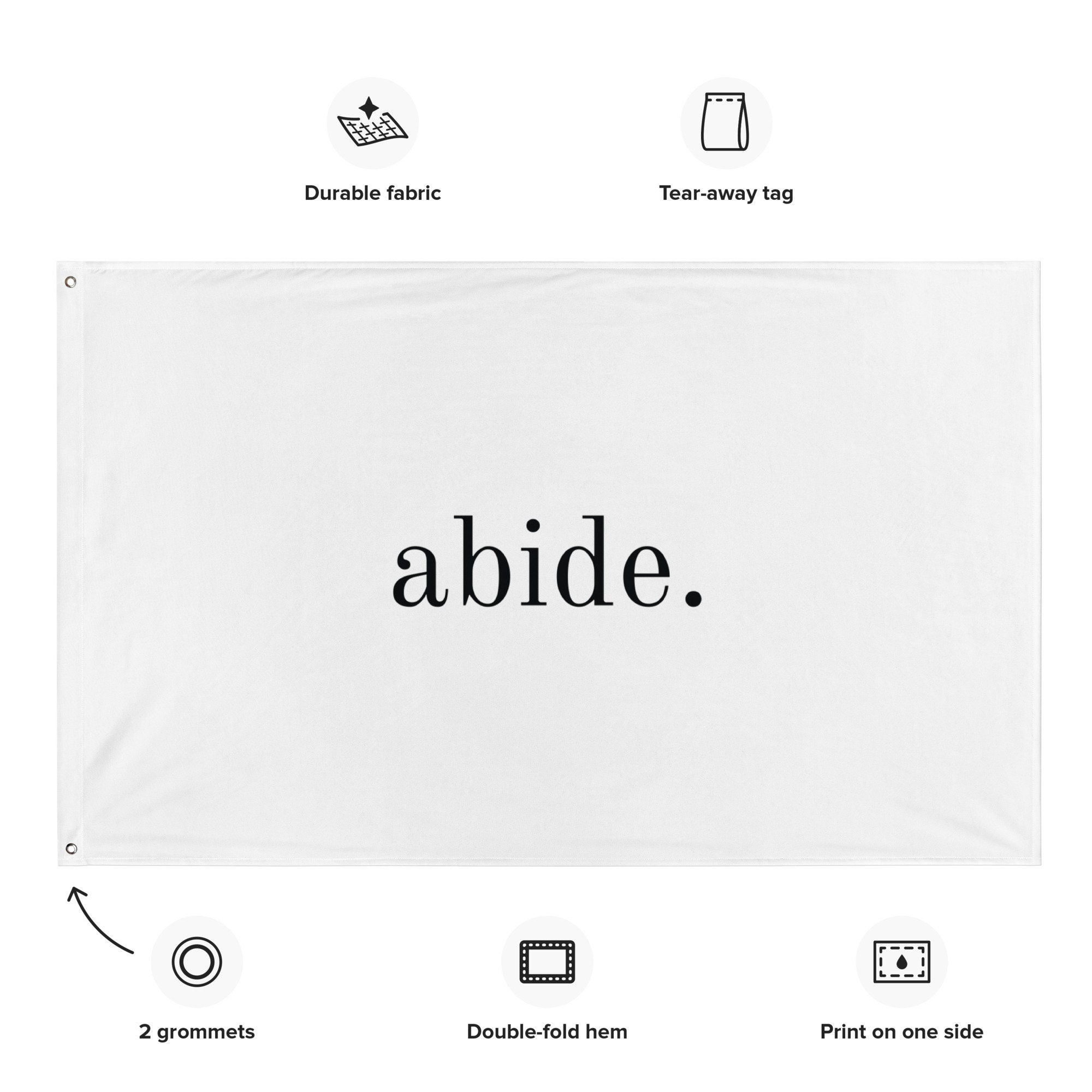 Abide Wall Sign, Inspirational Banner, Minimalist Christian Wall Decor ...