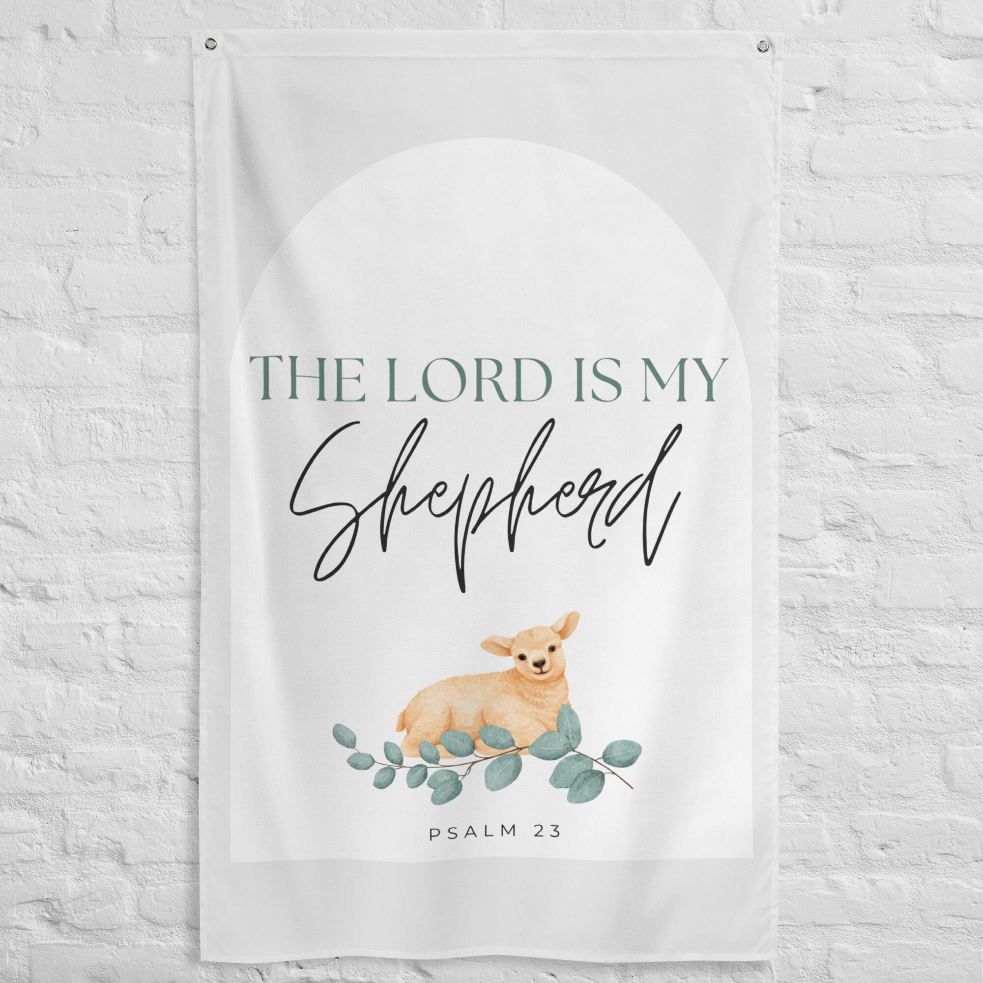 Psalm 23 Bible Verse Banner, Baby Nursery Wall Decor, Psalms Scripture ...