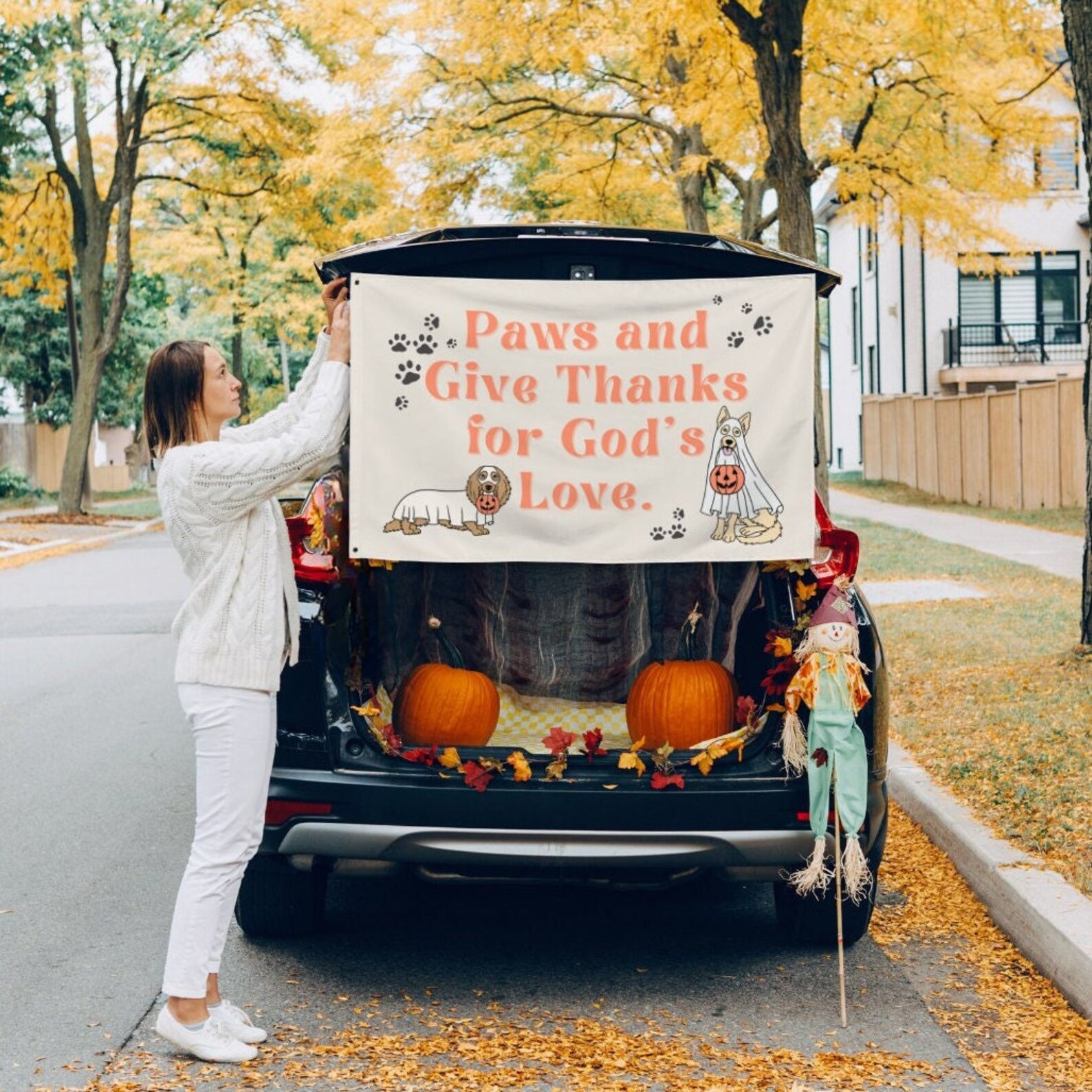 Christian Happy Halloween Trunk or Treat Backdrop Banner Sign Car SUV ...