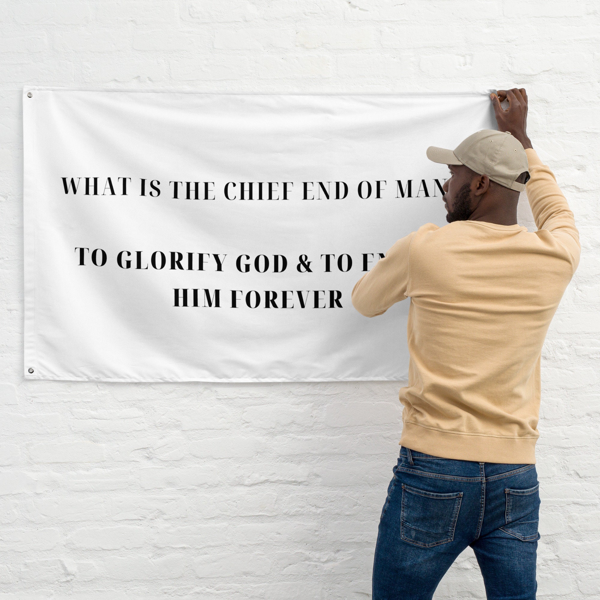 Glorify God Catechism Banner, Chief End of Man Tapestry, Scripture Home ...