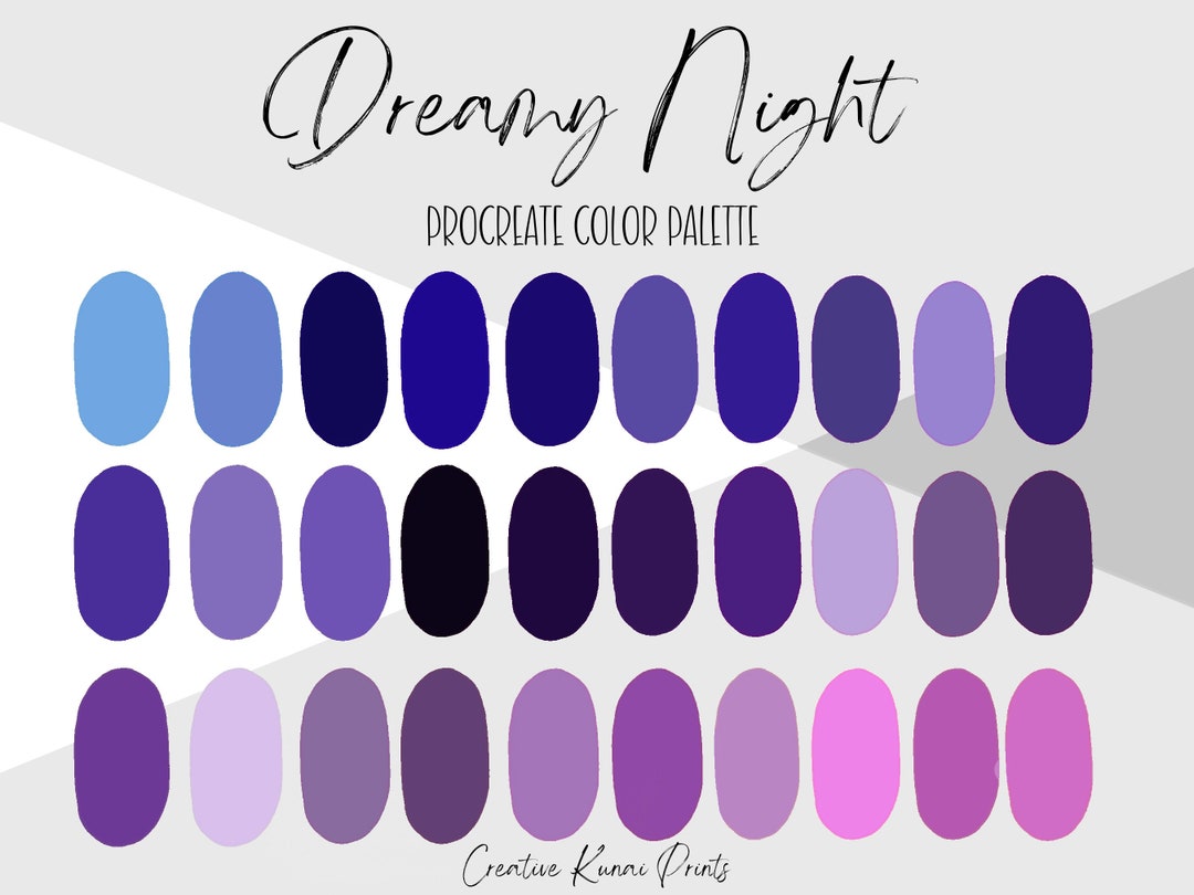 Dreamy Night Procreate Color Palette | Starry Night Color Swatches ...