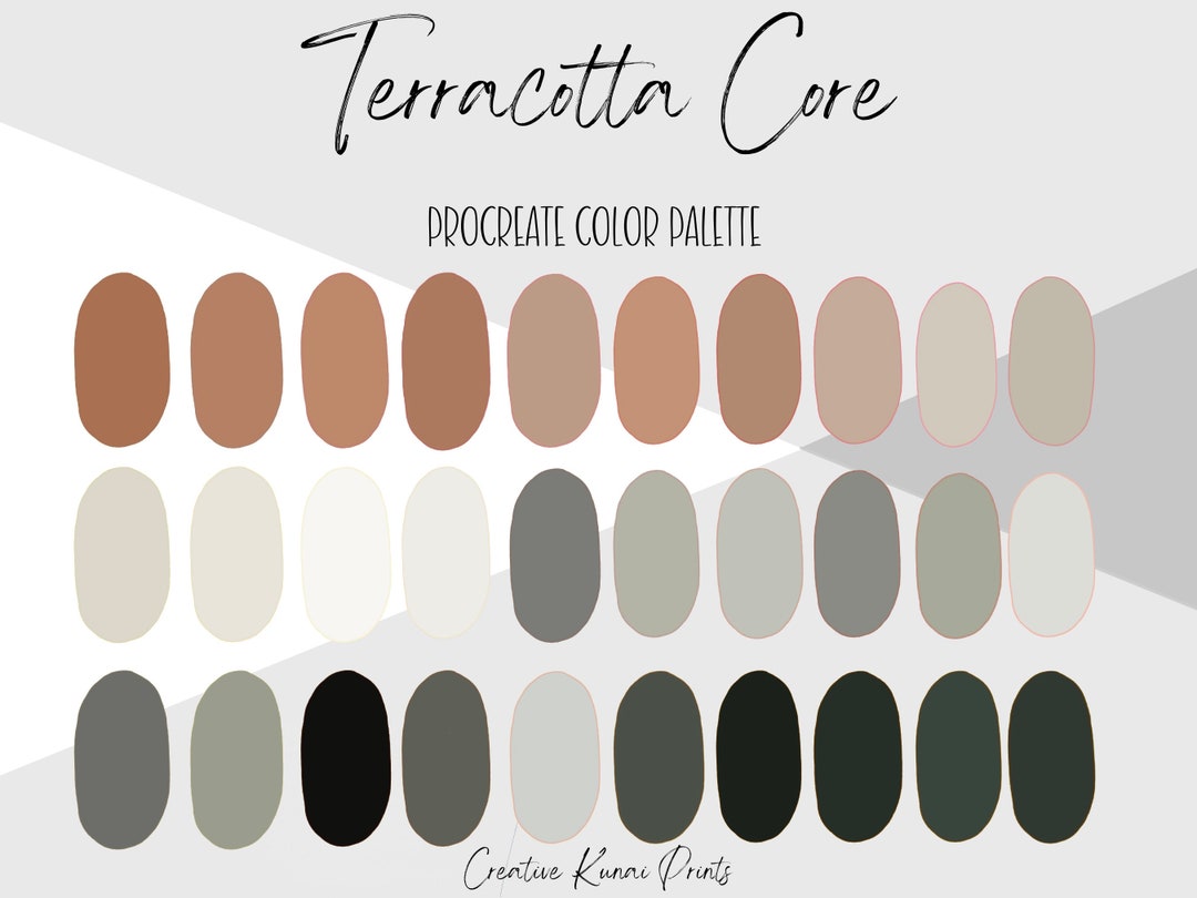 Terracotta Eucalyptus Procreate Palette | Earth Tone Color Swatches ...