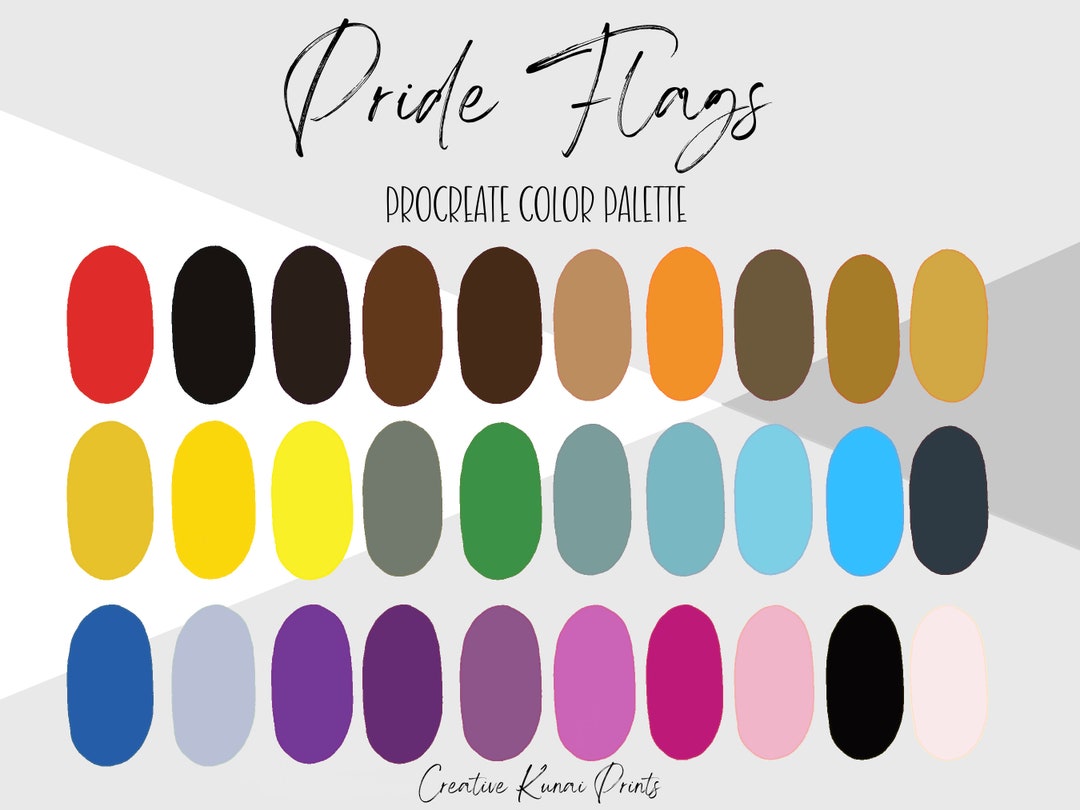 Pride Flags Procreate Palette | Rainbow Pride Color Swatches | Instant ...