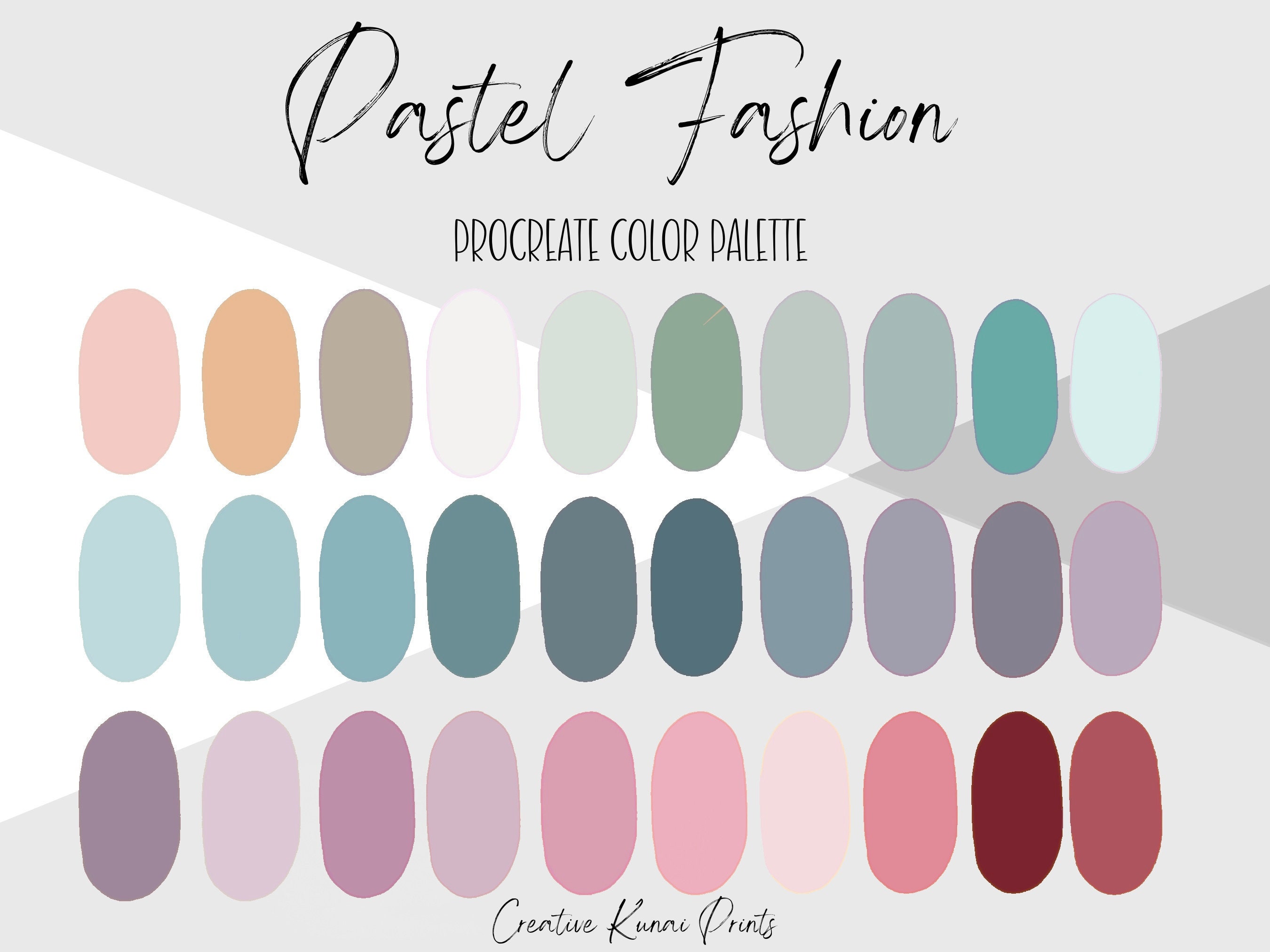 Pastel Procreate Palette | Pastel Fashion Color Swatches | Instant ...