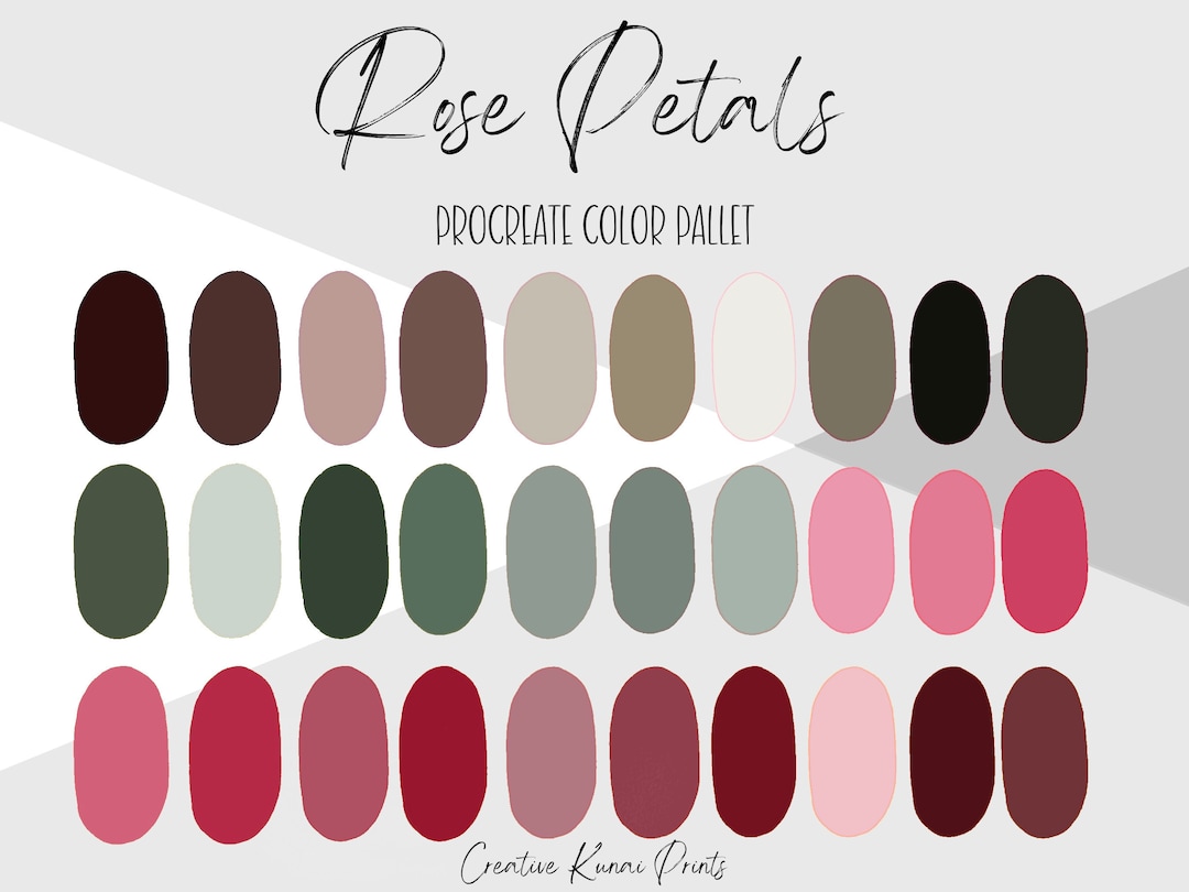 Rose Petal Procreate Palette Floral Color Swatches Instant - Etsy