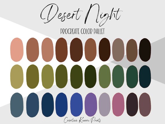 Desert Night Procreate Palette Desert Sunset Color Swatches - Etsy