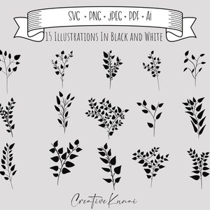 Branch Clipart, Botanical Svg, Wedding Clipart Digital Download - Etsy