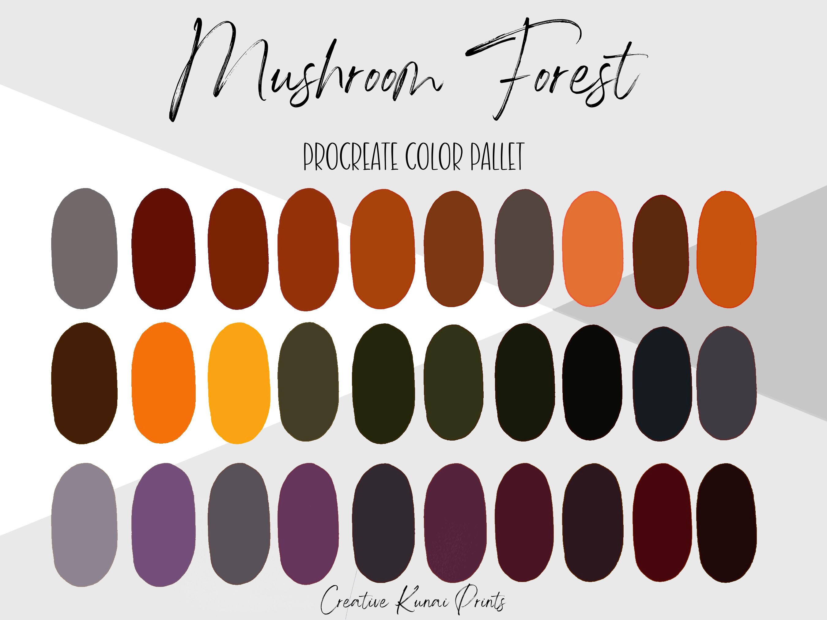 Magical Forest Procreate Palette Mushroom Forest Color Swatches Instant ...