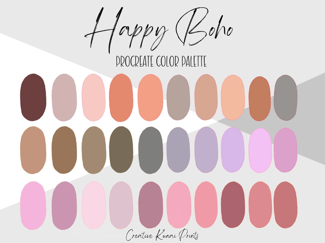 Boho Procreate Color Palette | Boho Color Swatches | Easy Instant ...