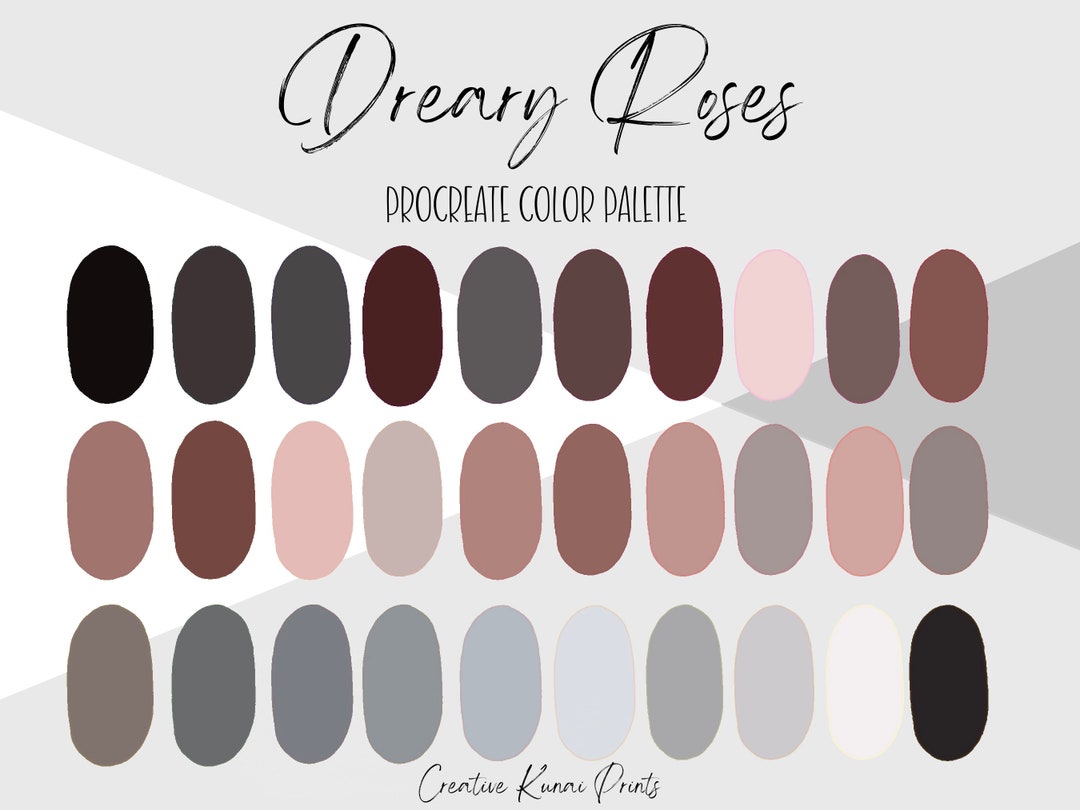 Dreary Roses Procreate Color Palette | Rose Color Swatches | Easy ...