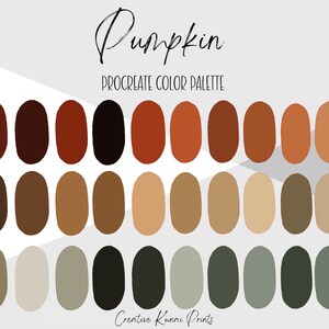 Fall Pumpkin Procreate Palette Fall Color Swatches Instant Download - Etsy