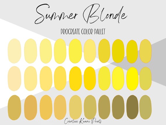 Summer Blonde Procreate Palette Yellow Color Swatches - Etsy