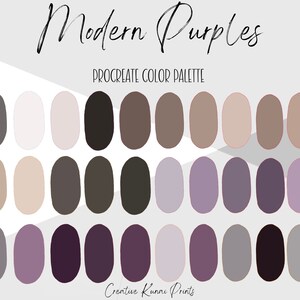 Modern Purple Procreate Palette | Purple Tone Color Swatches | Instant ...